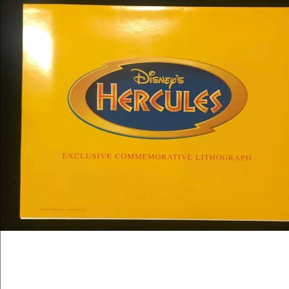 Disney | Wall Decor | Disney Hercules Lithograph 998 With Yellow Frame ...